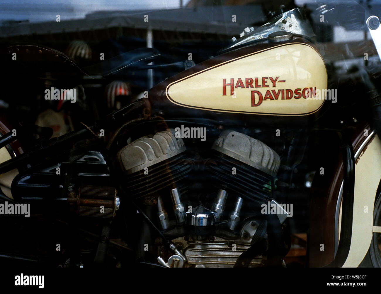 Harley-Davidson Motorbike. Fifties Retro Stock Photo - Alamy