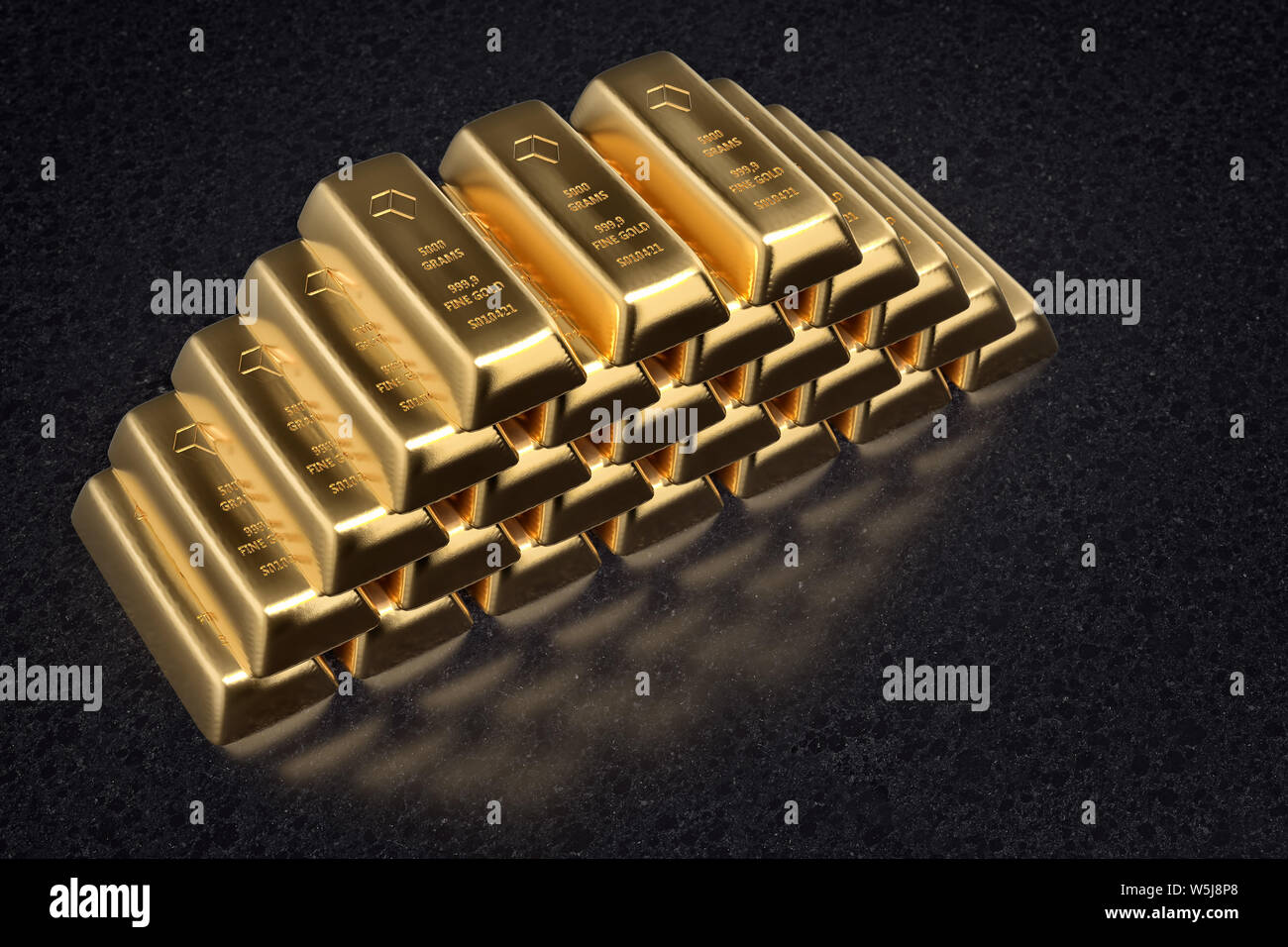 Gold bars background - 3d rendering Stock Photo - Alamy