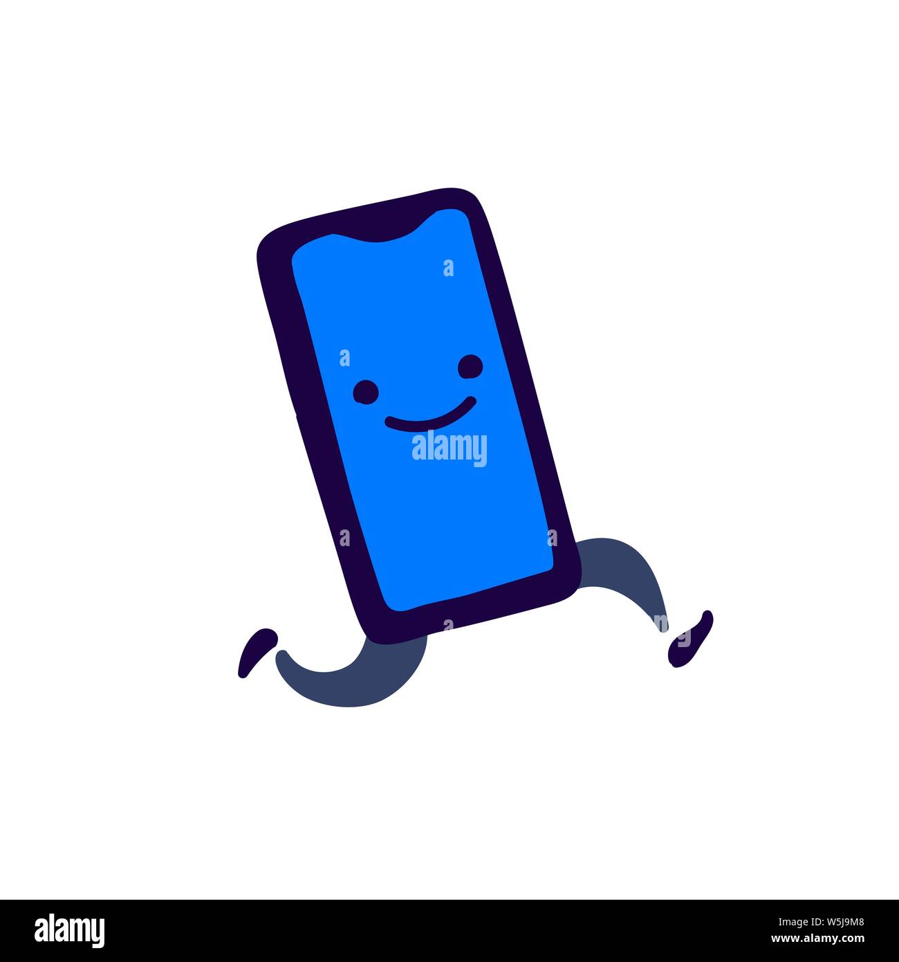 Illustration of a running phone. Vector. Modern smartphone. Icon for ...