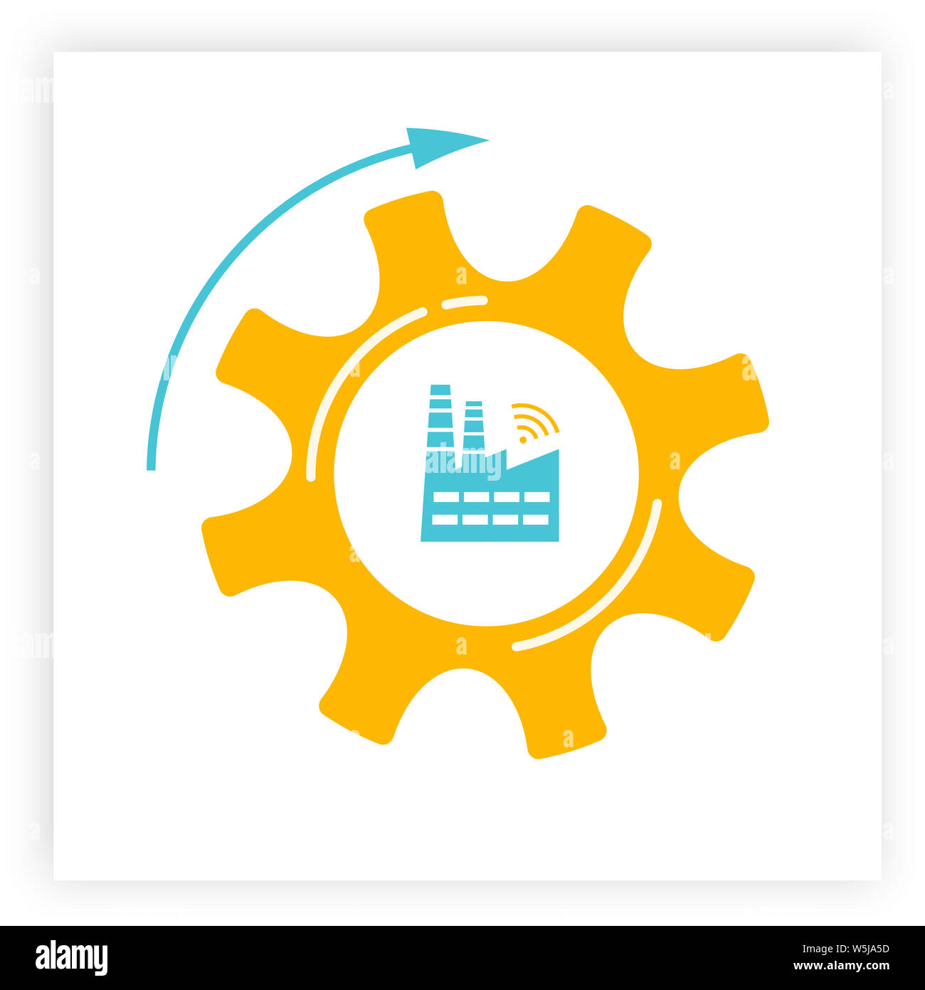 Factory and gear icon industry 4.0 concept illustration. Manufacturing ...