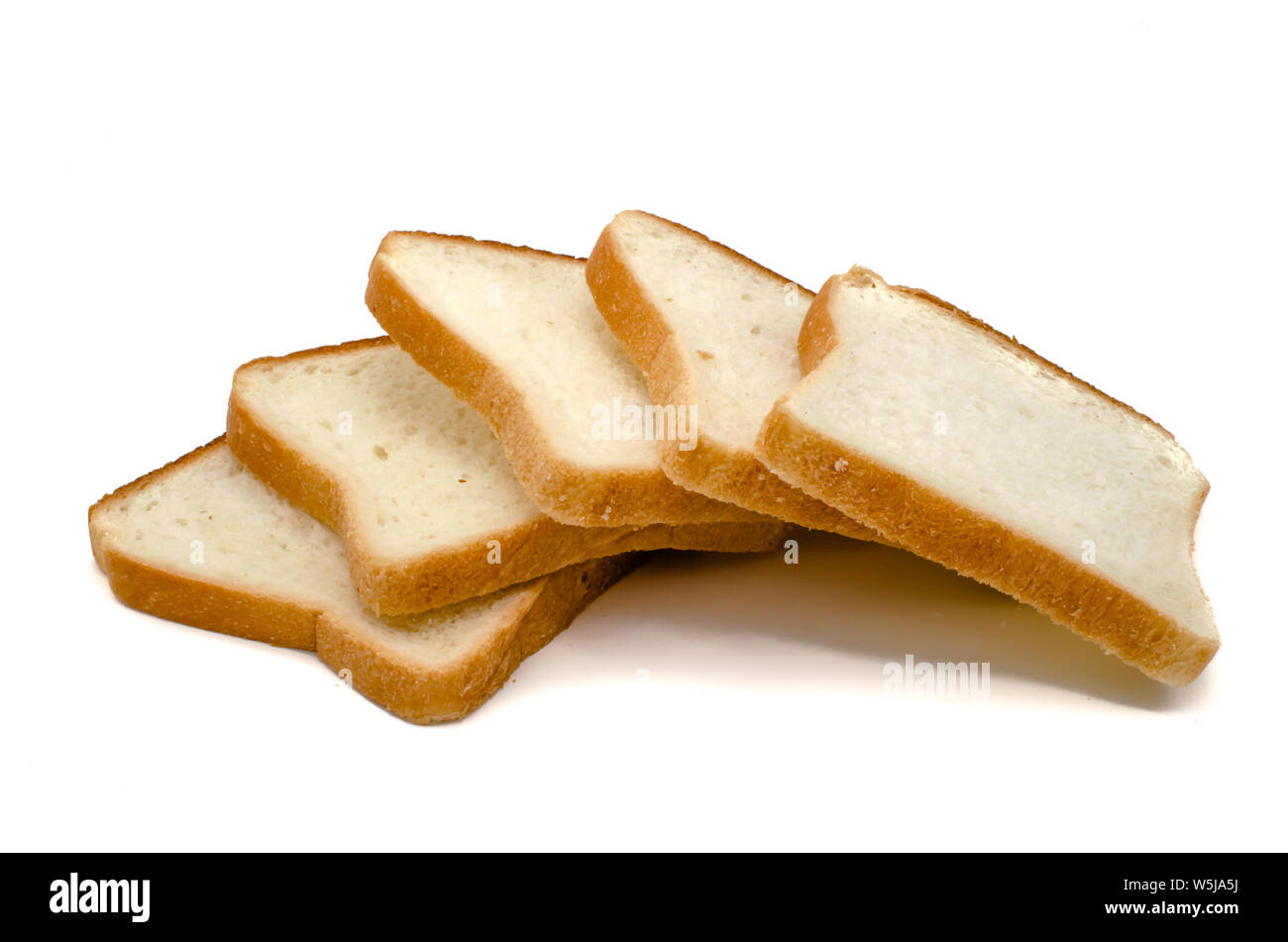 square bread for toast on a white background isolated Stock Photo - Alamy