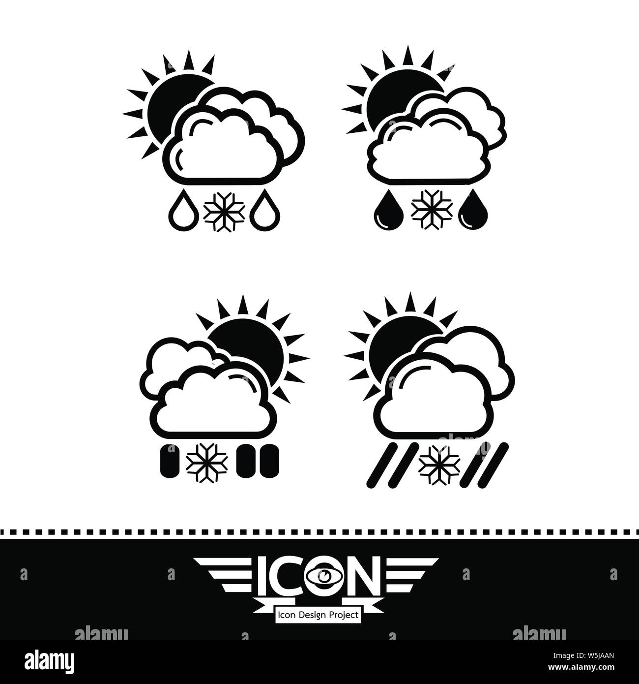 cloud rain sun snow icon Stock Vector Image & Art - Alamy
