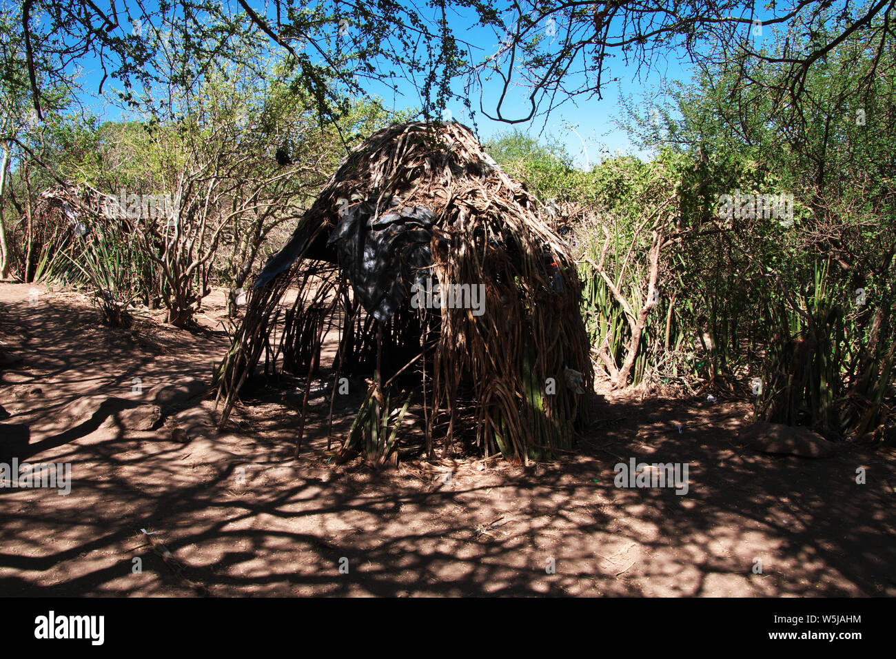 House in village of Bushmen, Africa Stock Photo - Alamy