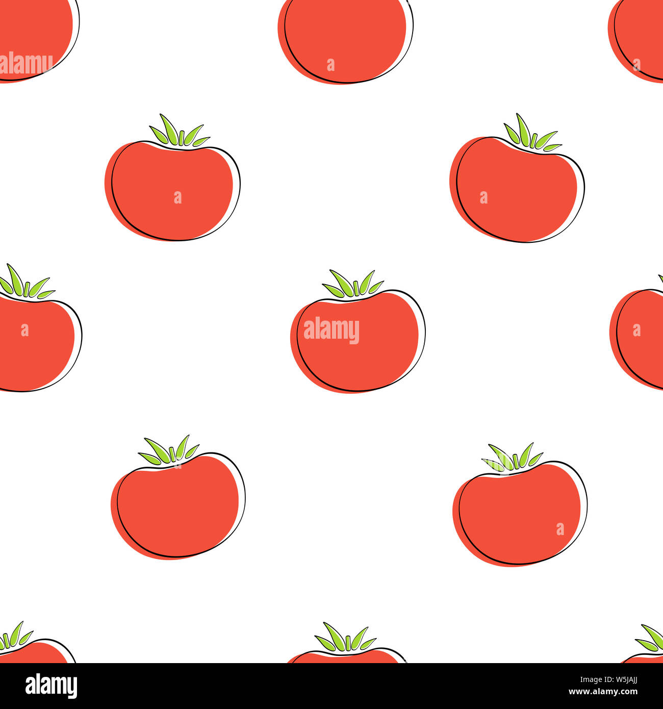 Tomato vegetable seamless background flat illustration. Modern seamless ...