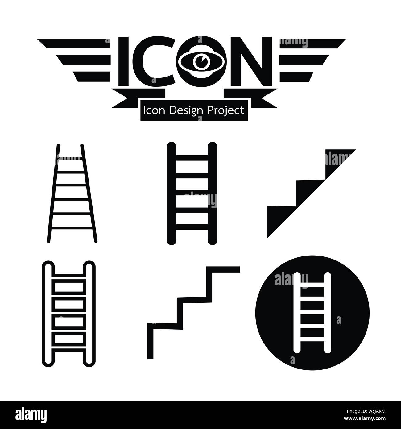 Step ladder silhouette Black and White Stock Photos & Images - Alamy