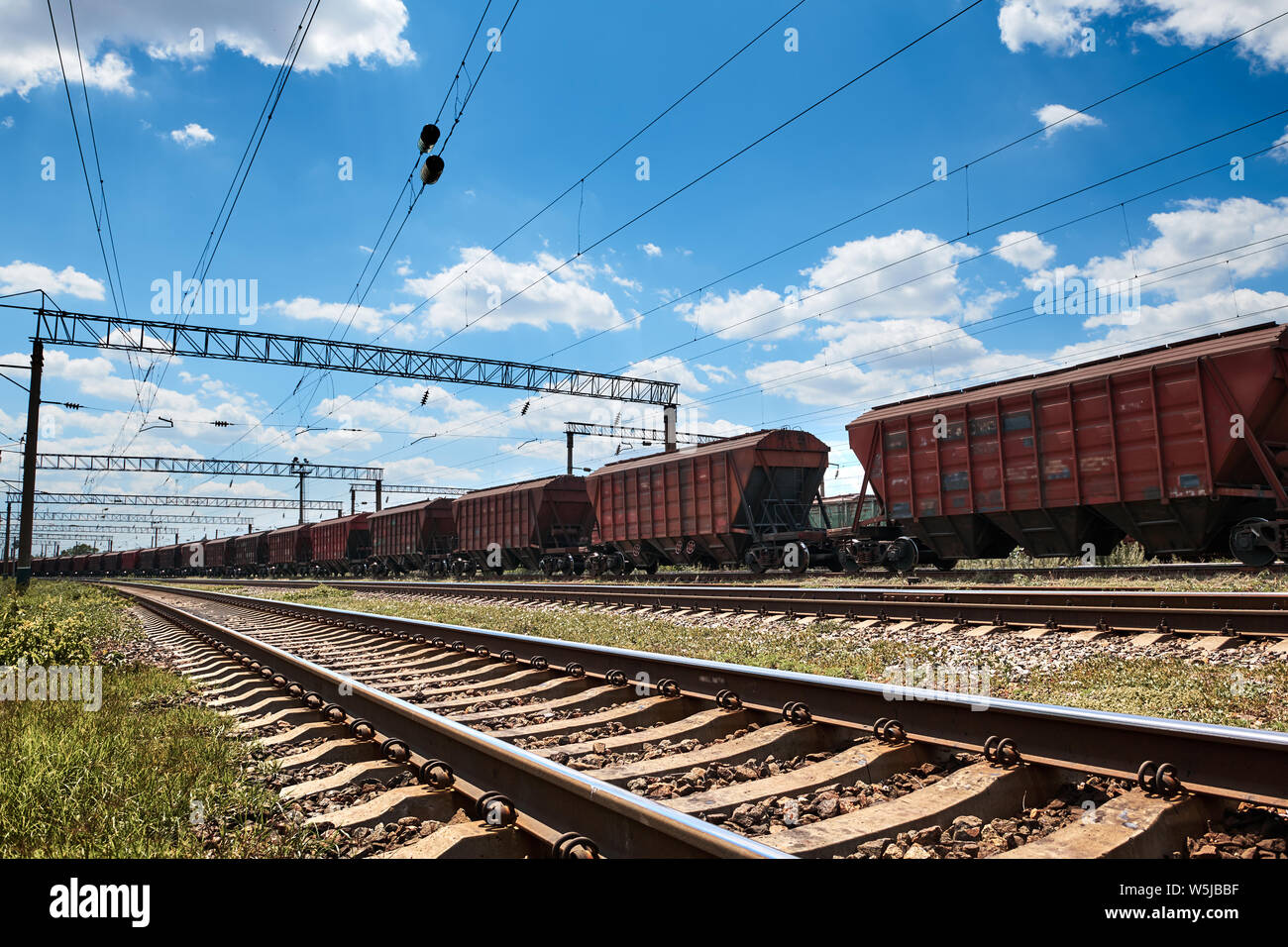 Industrial railway - wagons, rails and infrastructure, electric power ...