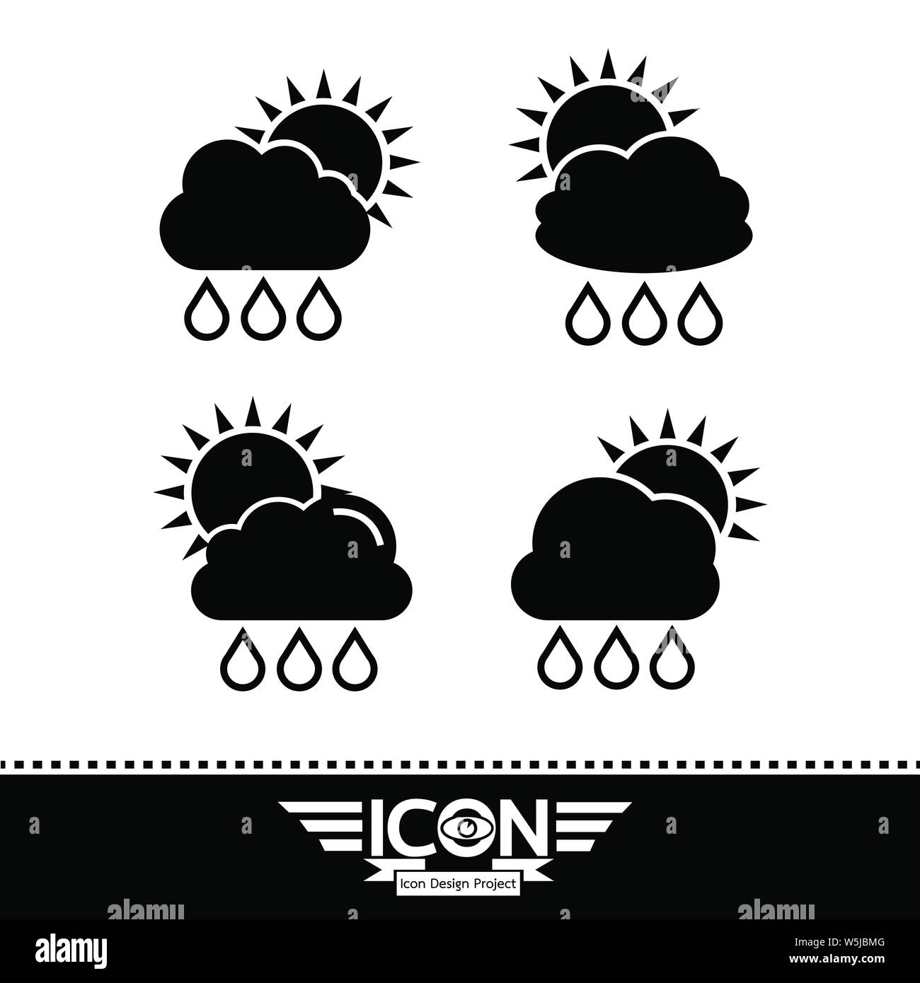 cloud rain sun icon Stock Vector Image & Art - Alamy