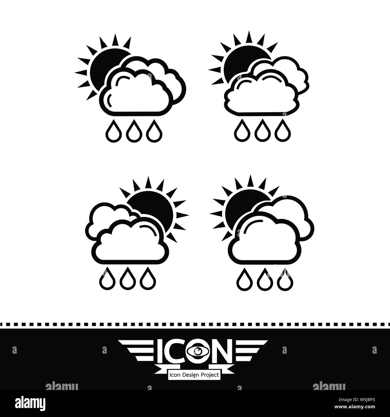 cloud rain sun icon Stock Vector Image & Art - Alamy