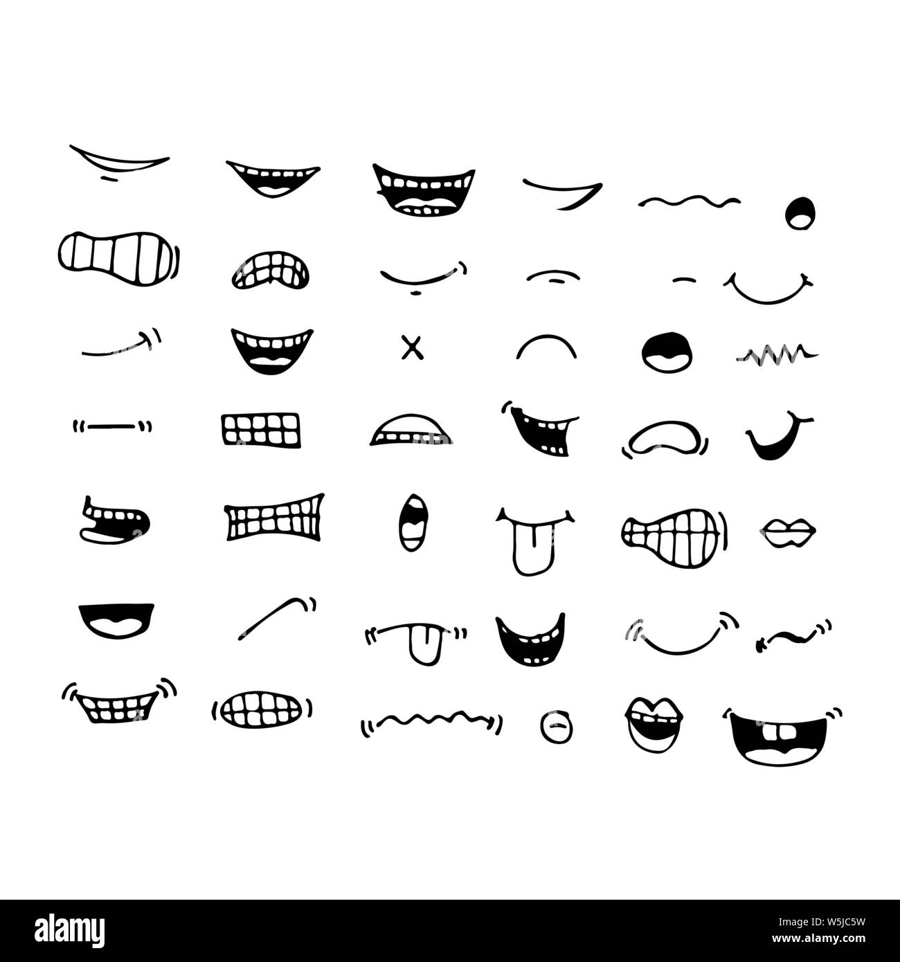 Isolated female mouth vector Black and White Stock Photos & Images - Alamy