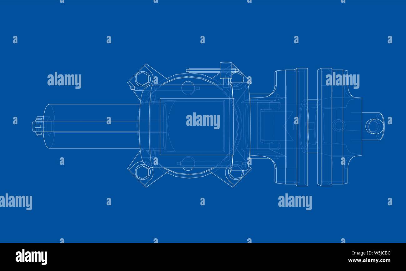 Outline vise vector. Wire-frame style. The layers of visible and ...