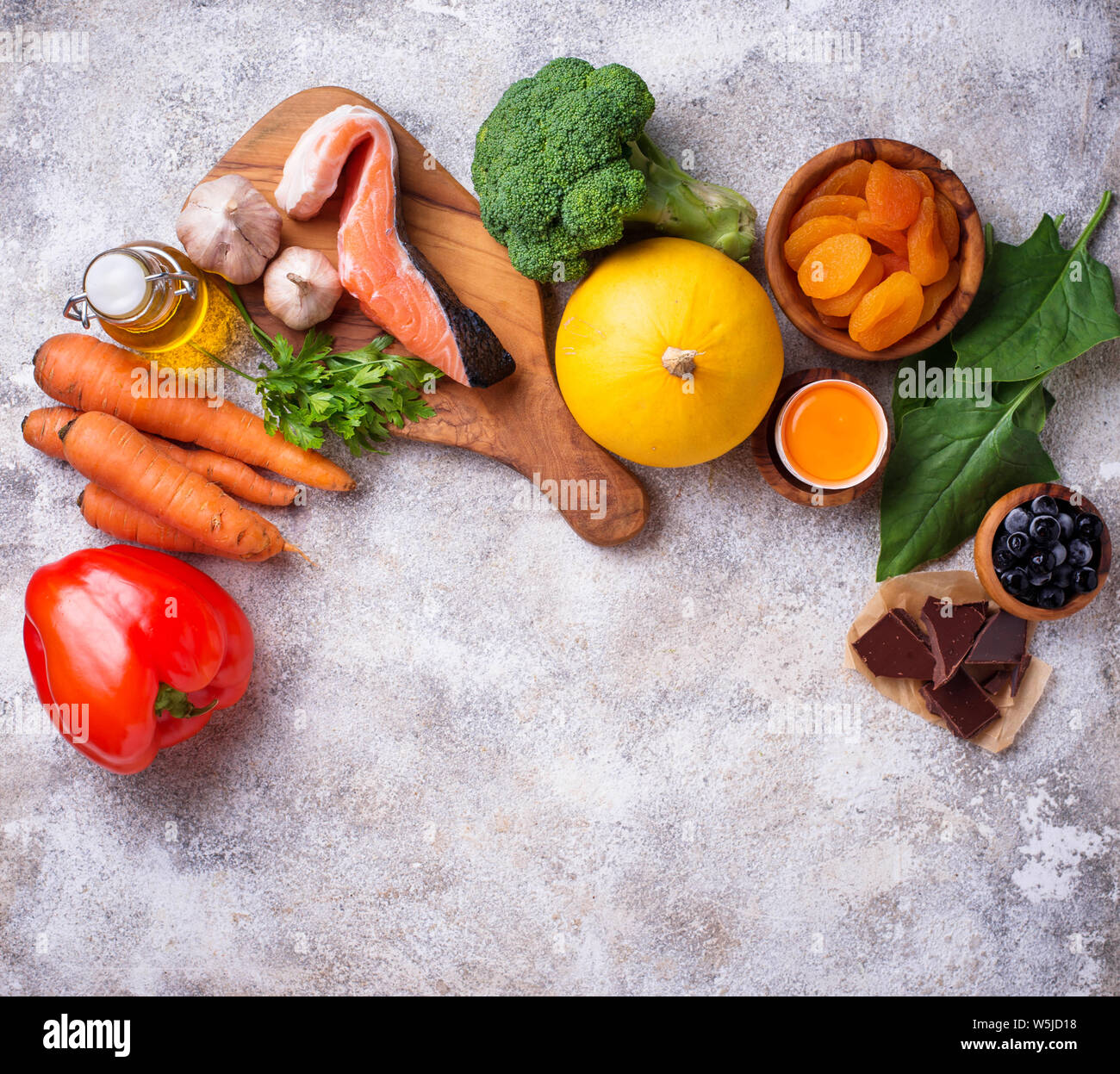 Healthy food good for vision Stock Photo - Alamy