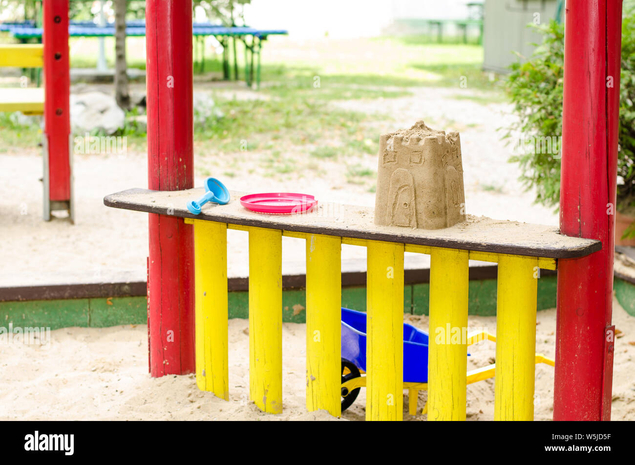 group of colorful shapes on playground Stock Photo - Alamy
