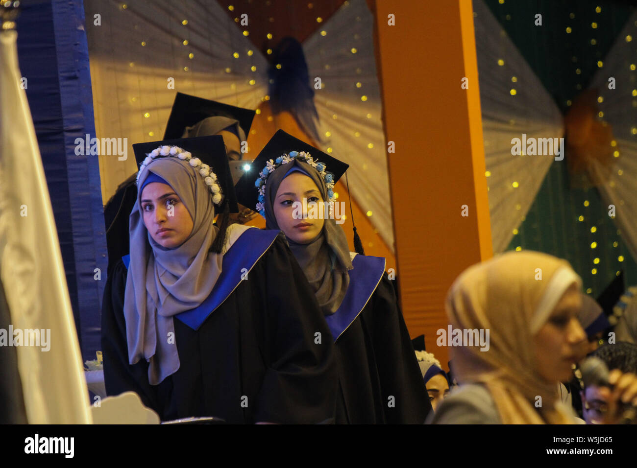 July 28, 2019: Gaza, Palestine. 29 July 2019. The University College of ...