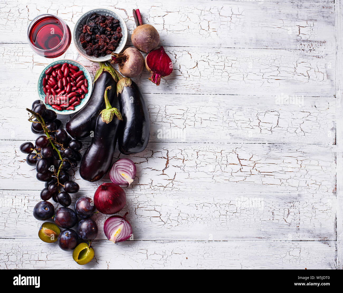 Collection of various purple food Stock Photo - Alamy