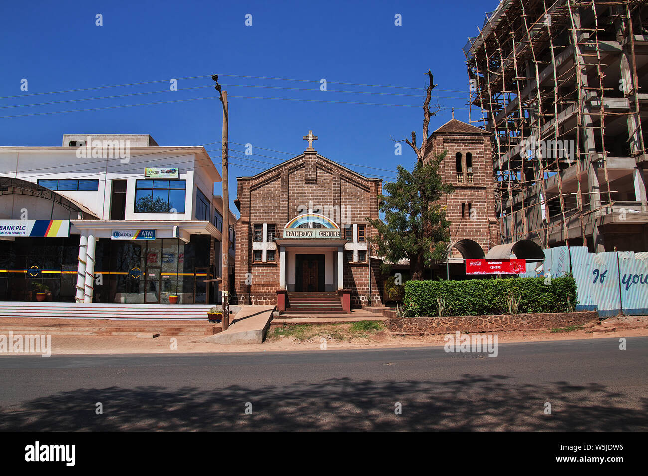 The church in Moshi city of Tanzania, Africa Stock Photo - Alamy