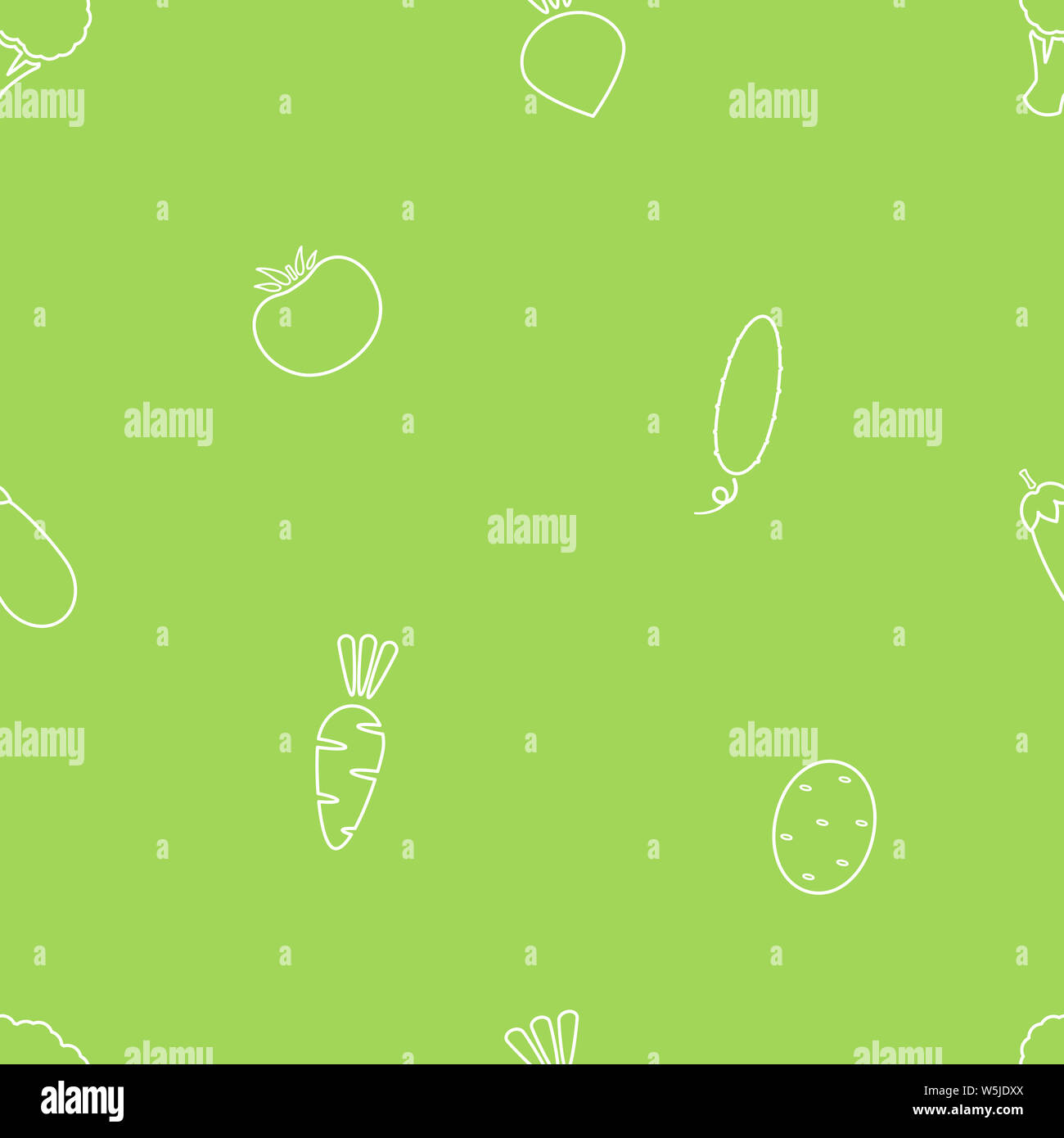 Line vegetable seamless background flat illustration. Fresh food ...