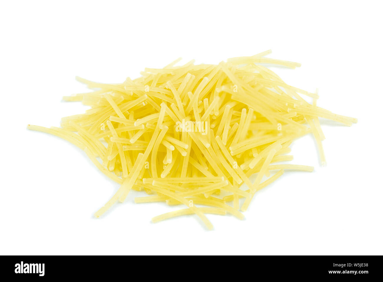Top view of uncooked vermicelli pasta isolated on white Stock Photo - Alamy