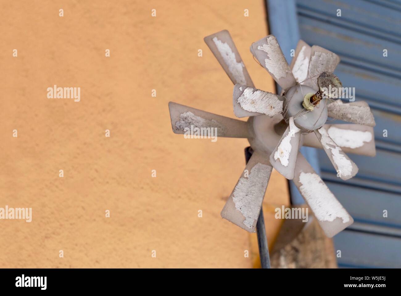 Retro Ornamental Fan Propeller with Four Plastic Blades Installed in ...