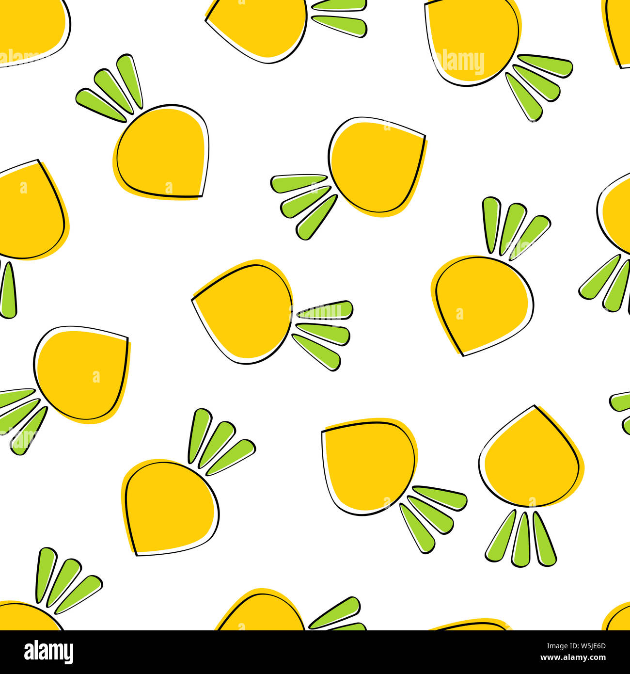 Turnip vegetable seamless background flat illustration. Fresh food ...