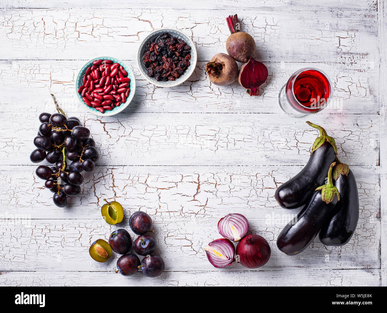 Collection of various purple food Stock Photo - Alamy
