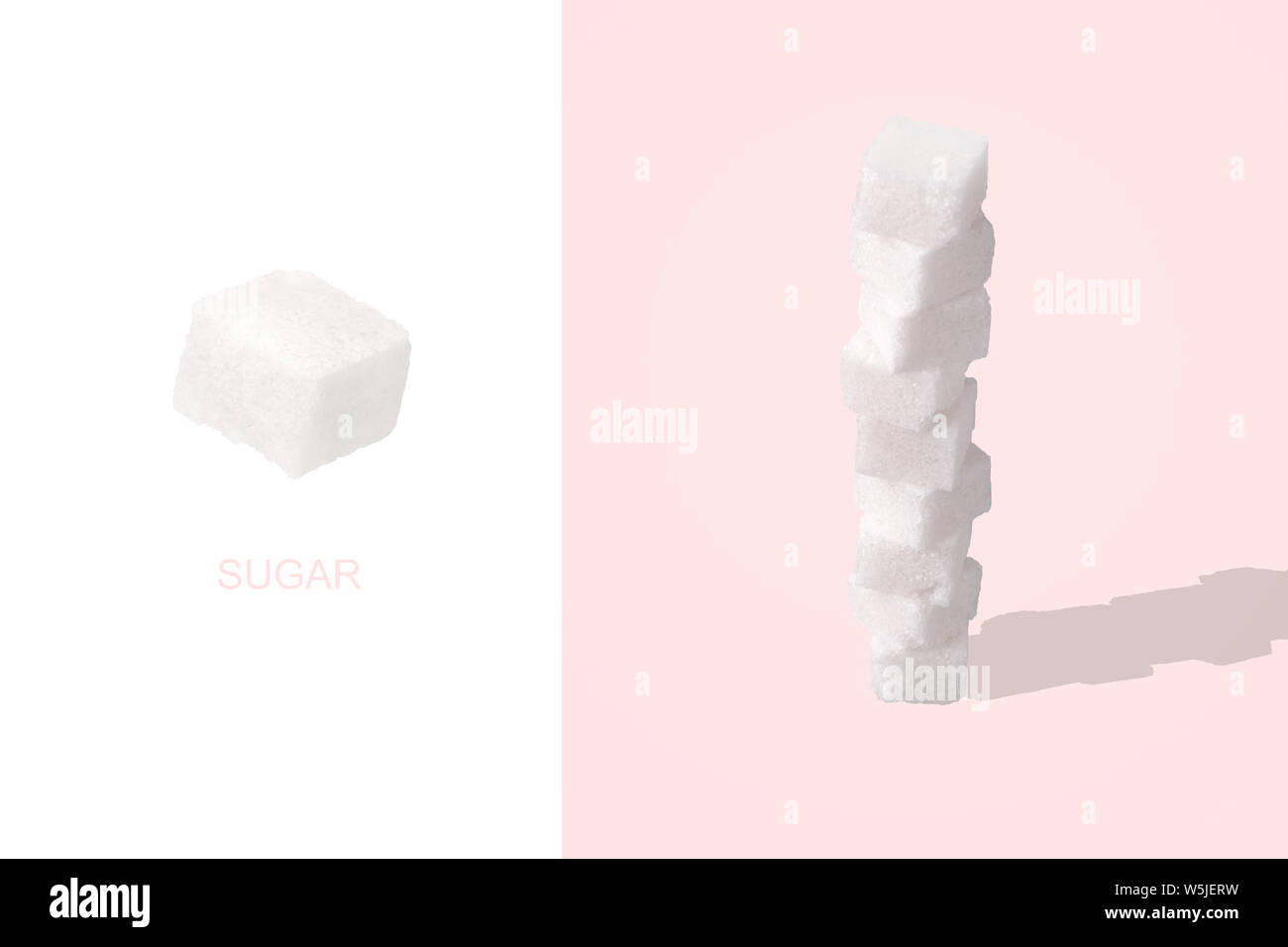 Creative layout made of sugar cubes, sweet love concept Stock Photo - Alamy