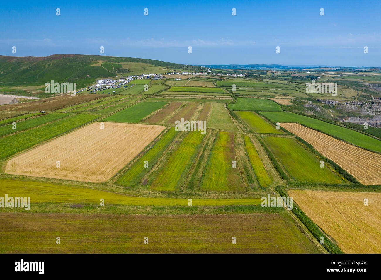 Aerial view of green fields hi-res stock photography and images - Alamy