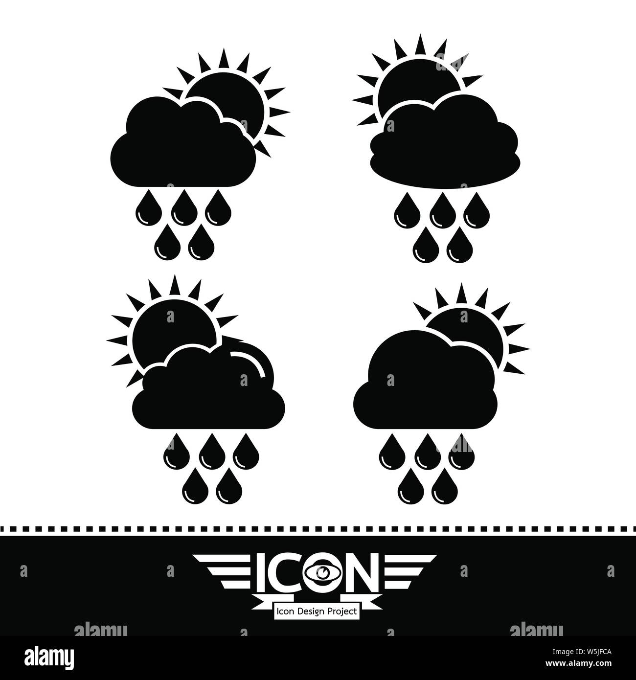 cloud rain sun icon Stock Vector Image & Art - Alamy