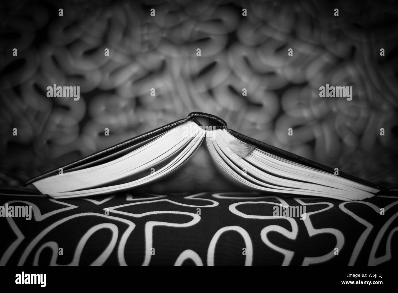 Open book lying Black and White Stock Photos & Images - Alamy
