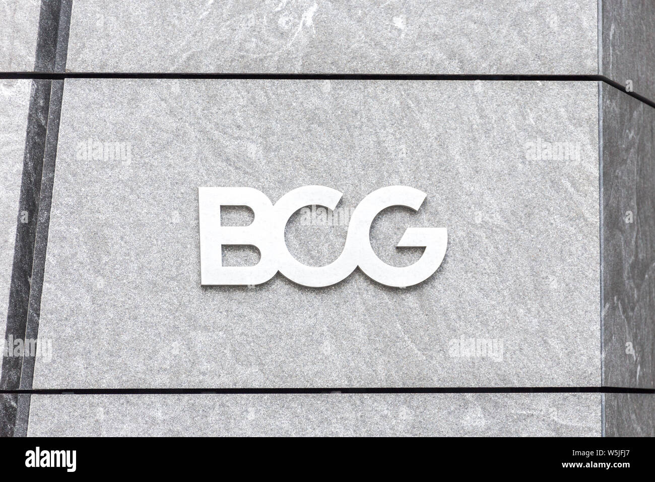NEW YORK, USA - 17 MAY, 2019: Logo of the BCG company in Hudson Yards ... NEW YORK, USA - 17 MAY, 2019: Logo of the BCG company in Hudson Yards ...