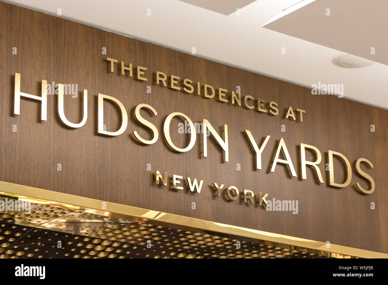 NEW YORK, USA - 17 MAY, 2019: Hudson Yards residences sign in New York ...