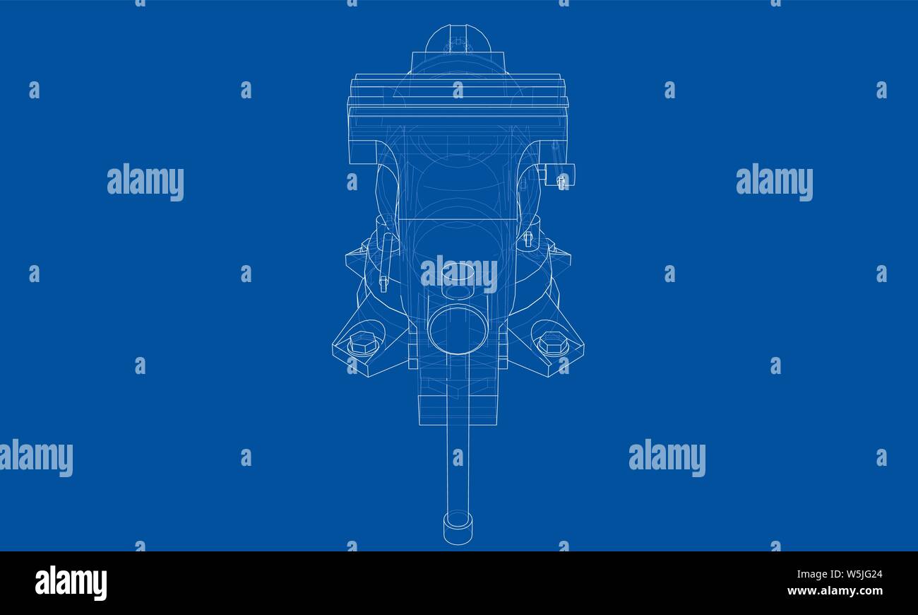 Outline vise vector. Wire-frame style. The layers of visible and ...