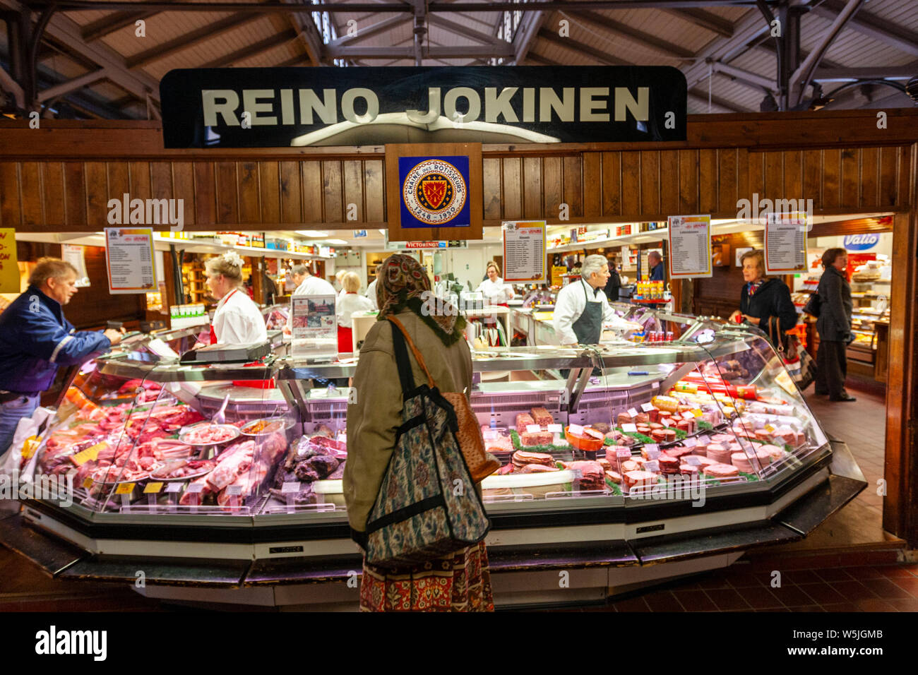 Food stalls in Turku Market Hall, Turku, Finland Stock Photo - Alamy