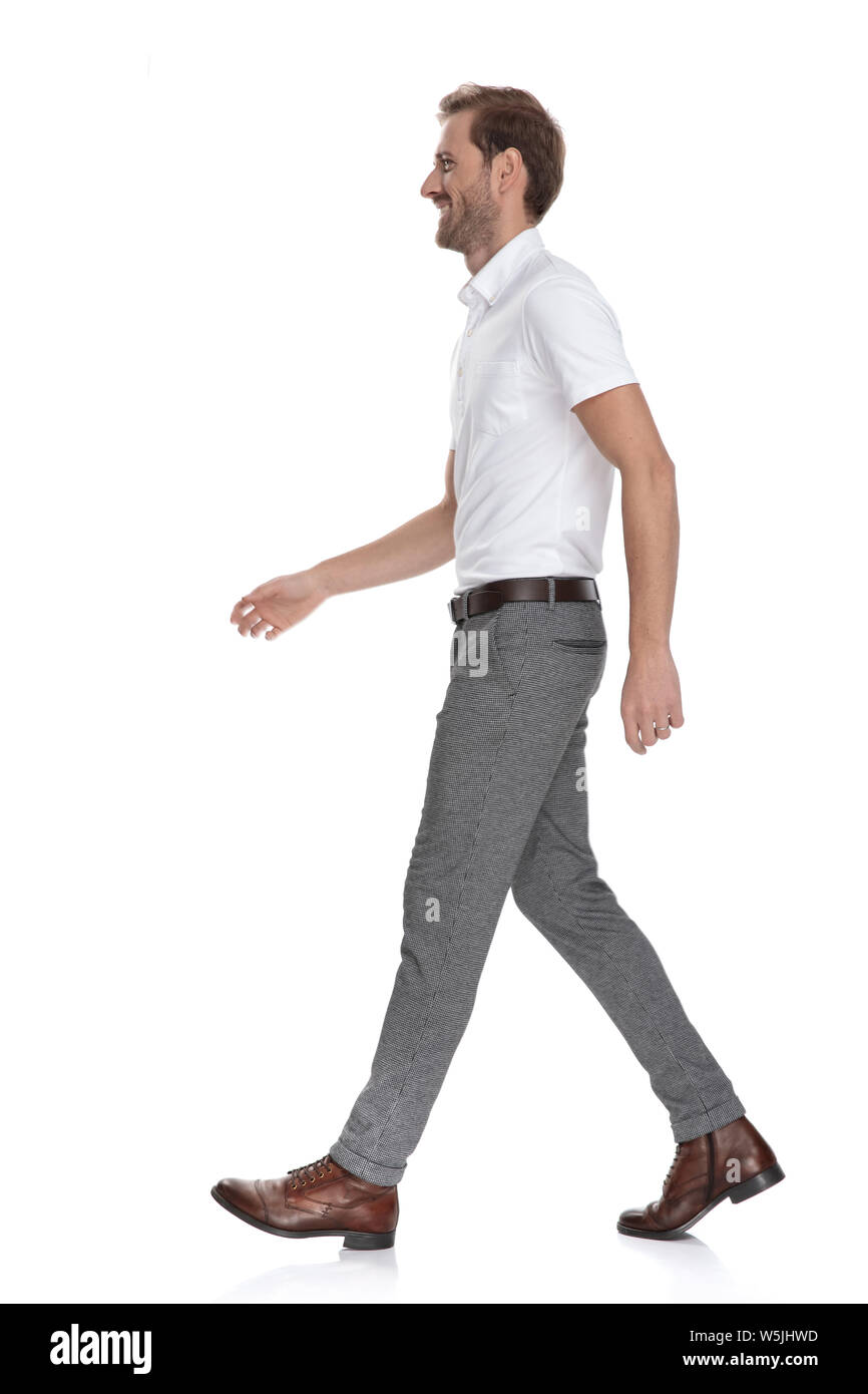 Man walking side view Cut Out Stock Images & Pictures - Alamy