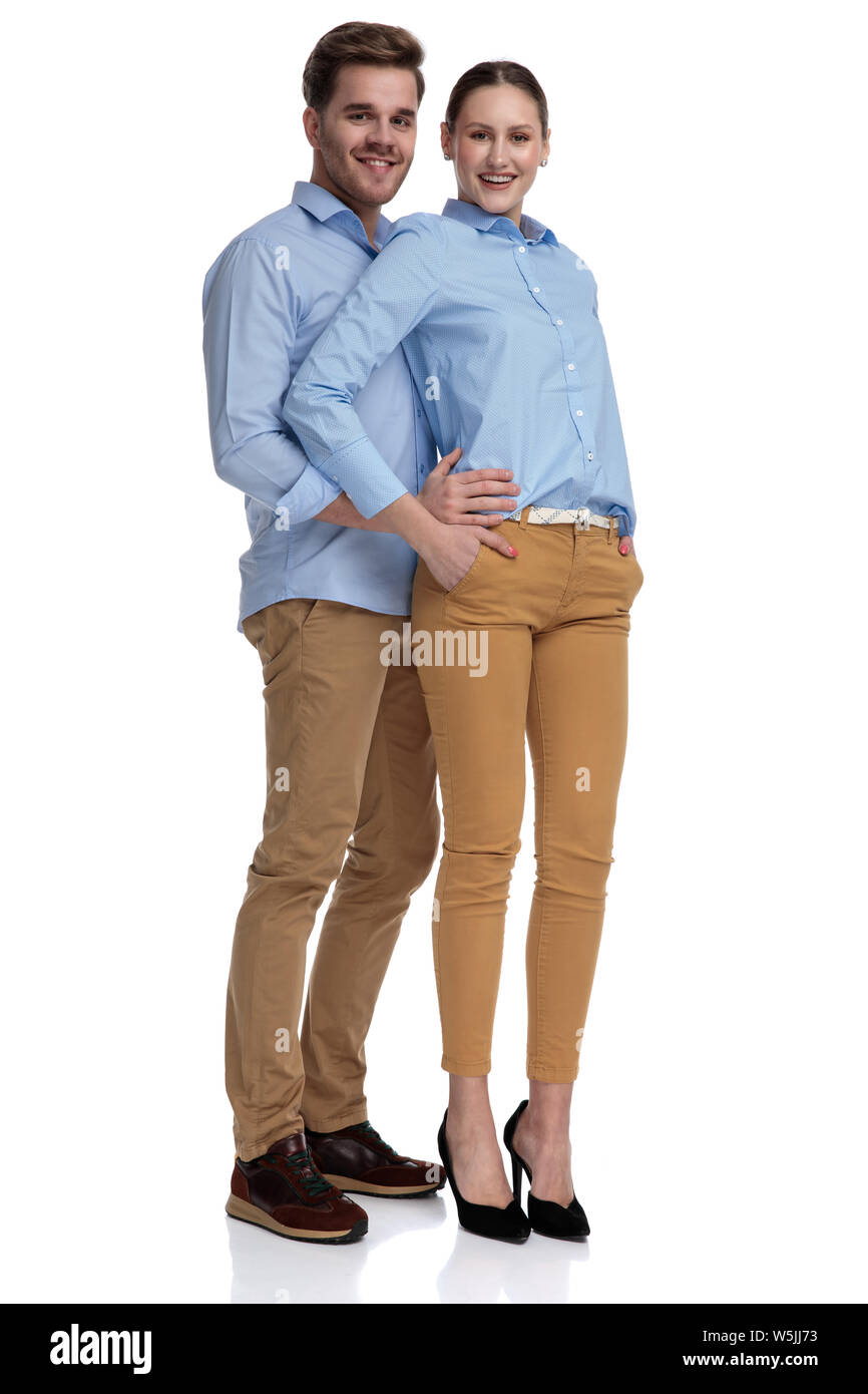 Woman Standing On Mans Back