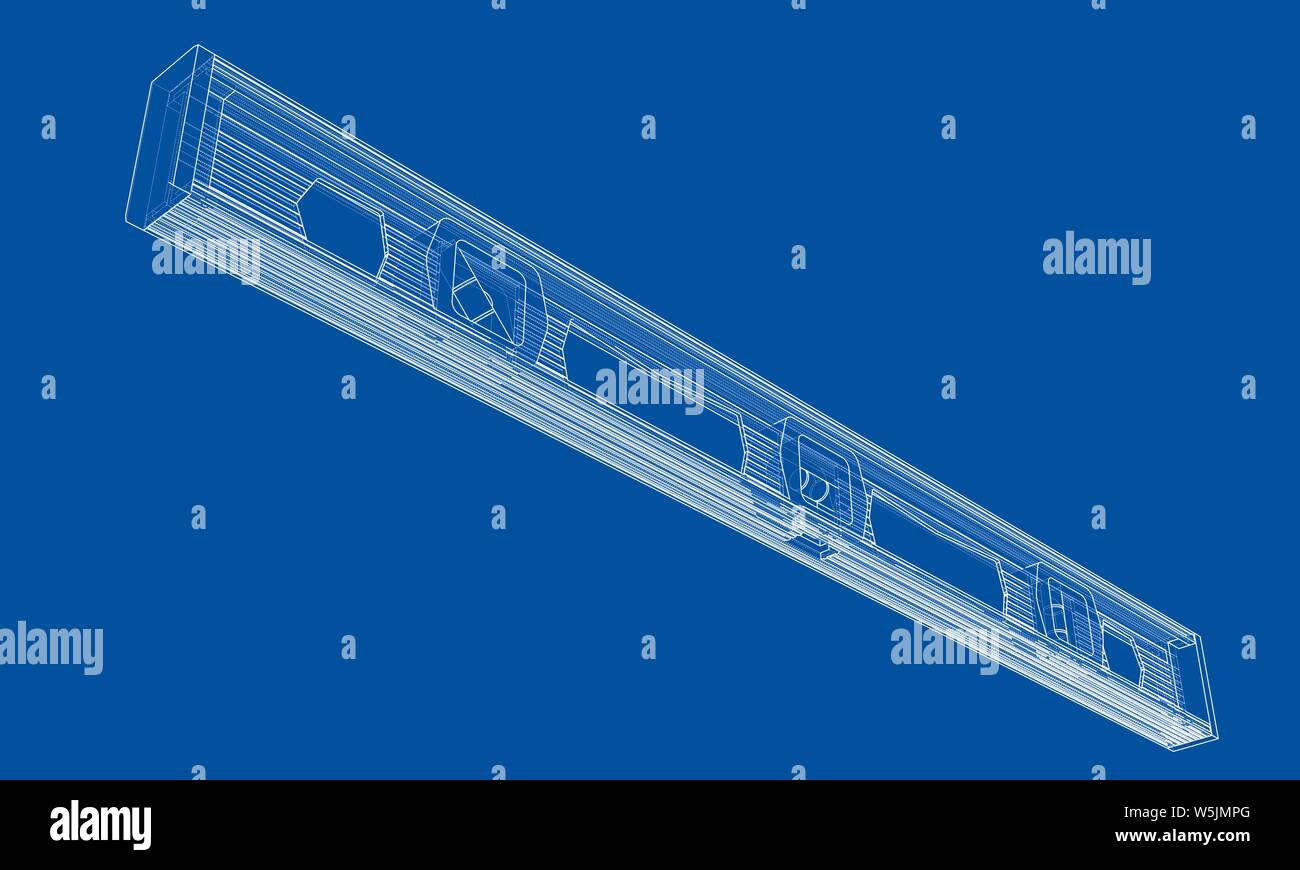 Outline building level. Vector rendering of 3d. Wire-frame style. The ...