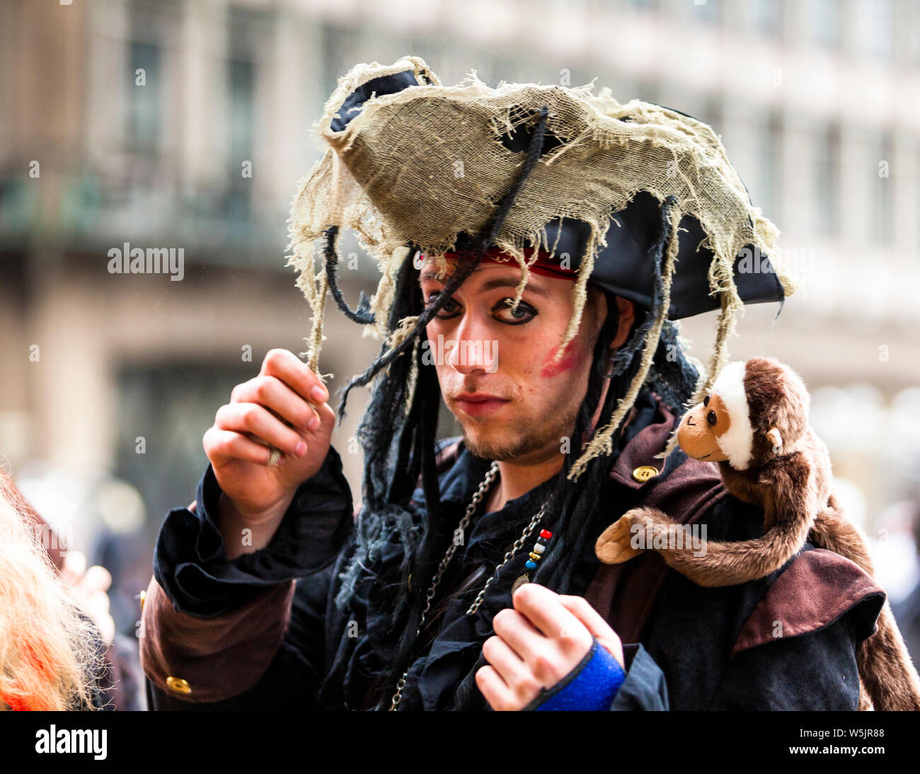 Pirate Captain Jack Sparrow from Pirates of the Caribbean at the ...