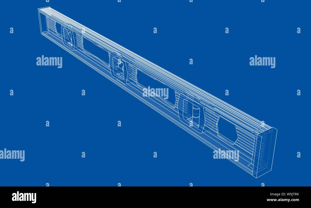 Outline building level. Vector rendering of 3d. Wire-frame style. The ...