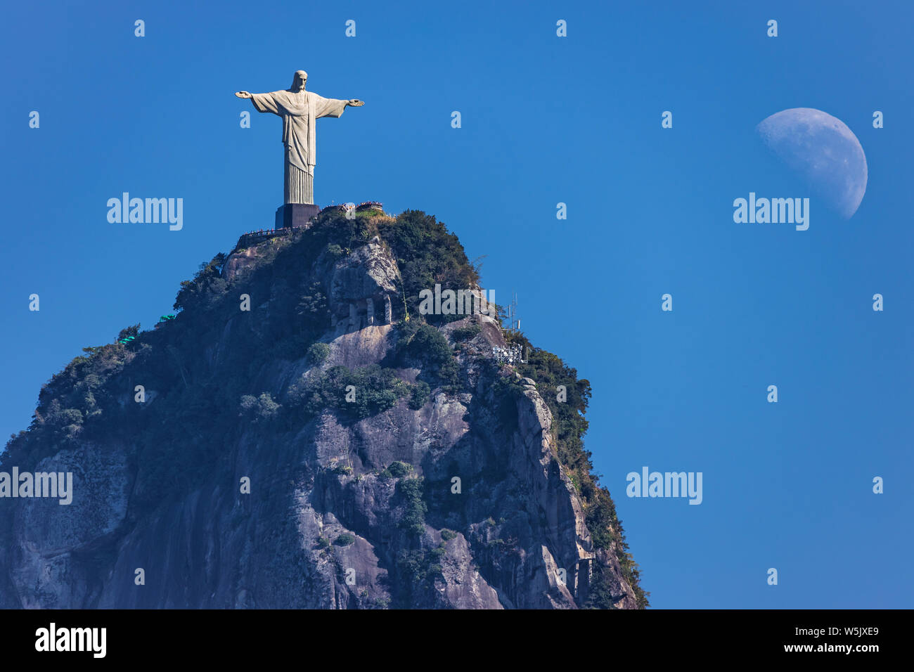 The Christ and the moon Stock Photo - Alamy