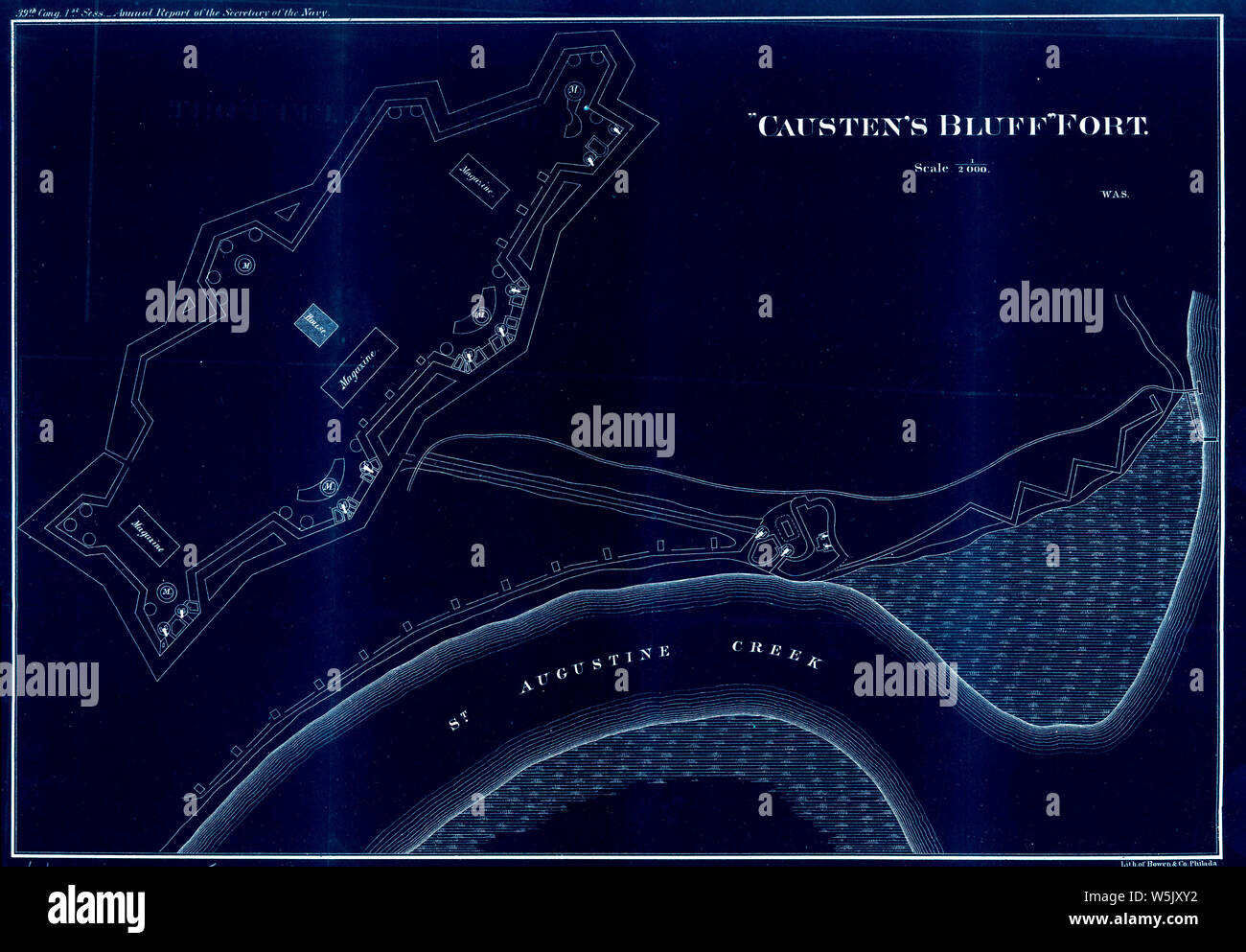 Civil War Maps 0003 ''Causten's Bluff'' fort Defenses of Savannah ...