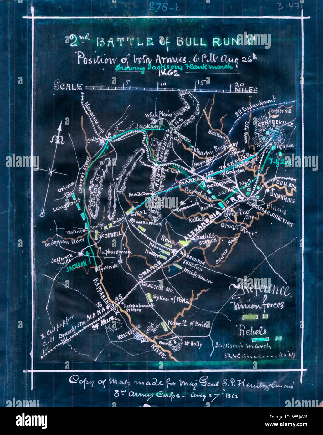 Civil War Maps 0008 2nd Battle of Bull Run Va position of both armies 6 ...