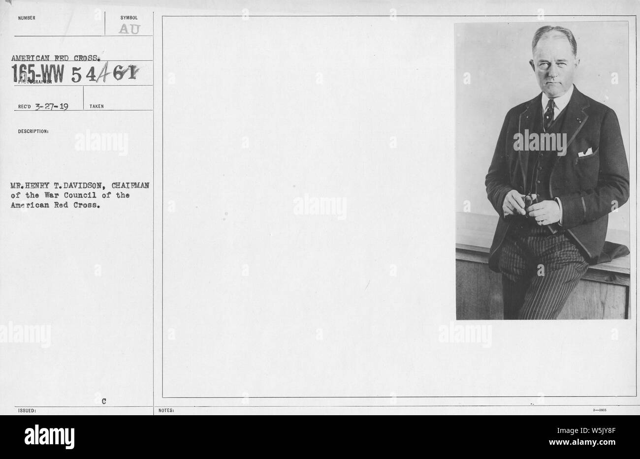 American Red Cross - A thru D - Mr. Henry P. Davidson, Chairman of the ...
