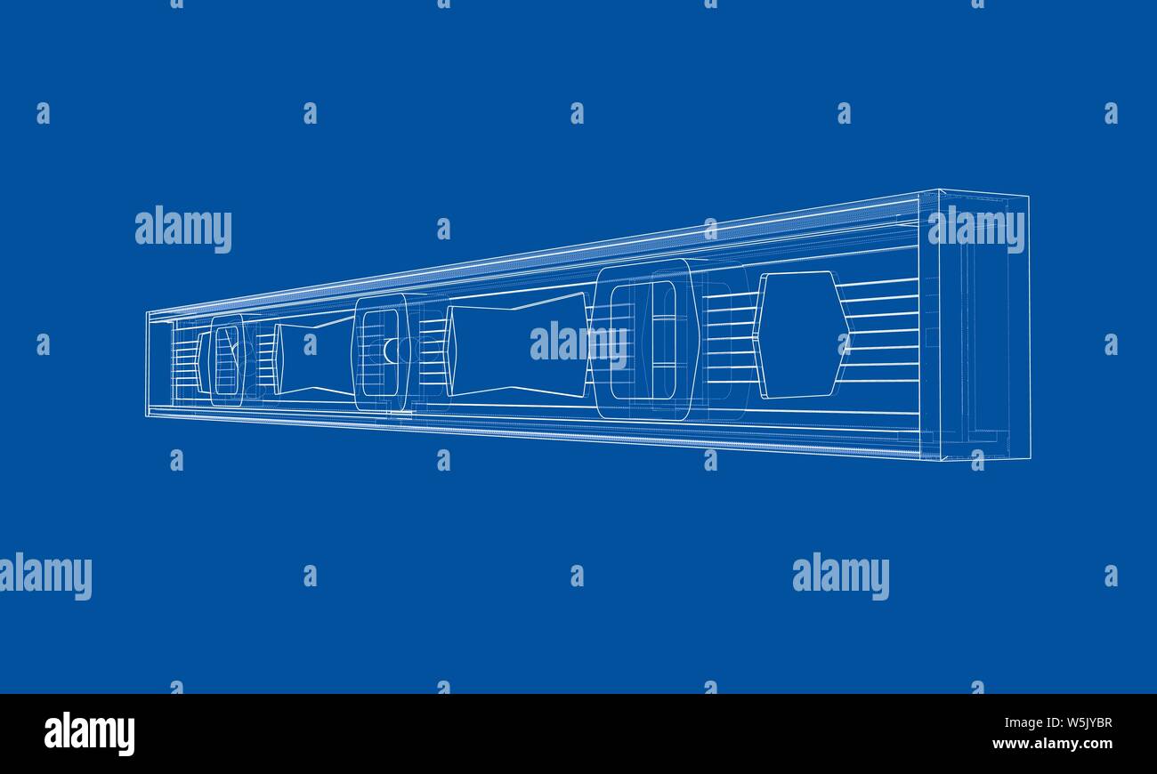 Outline building level. Vector rendering of 3d. Wire-frame style. The ...