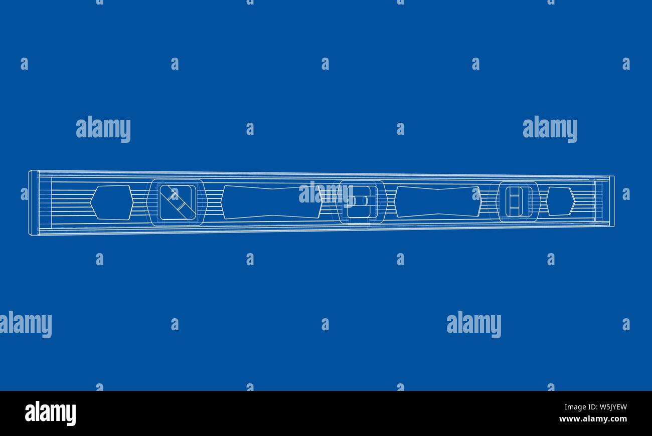 Outline building level. Vector rendering of 3d. Wire-frame style. The ...