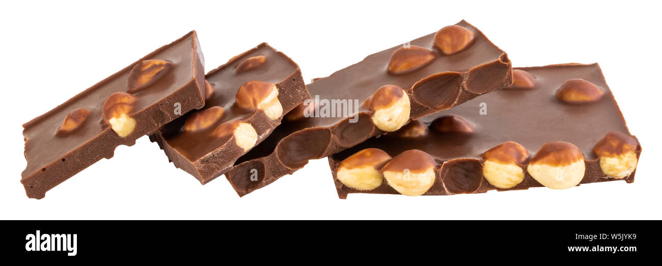 chocolate with nuts isolated on white background Stock Photo - Alamy
