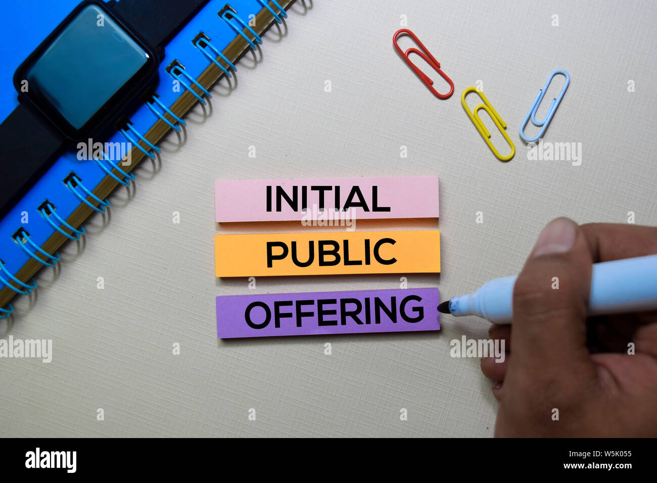 Initial Public Offering - IPO text on sticky notes isolated on office ...