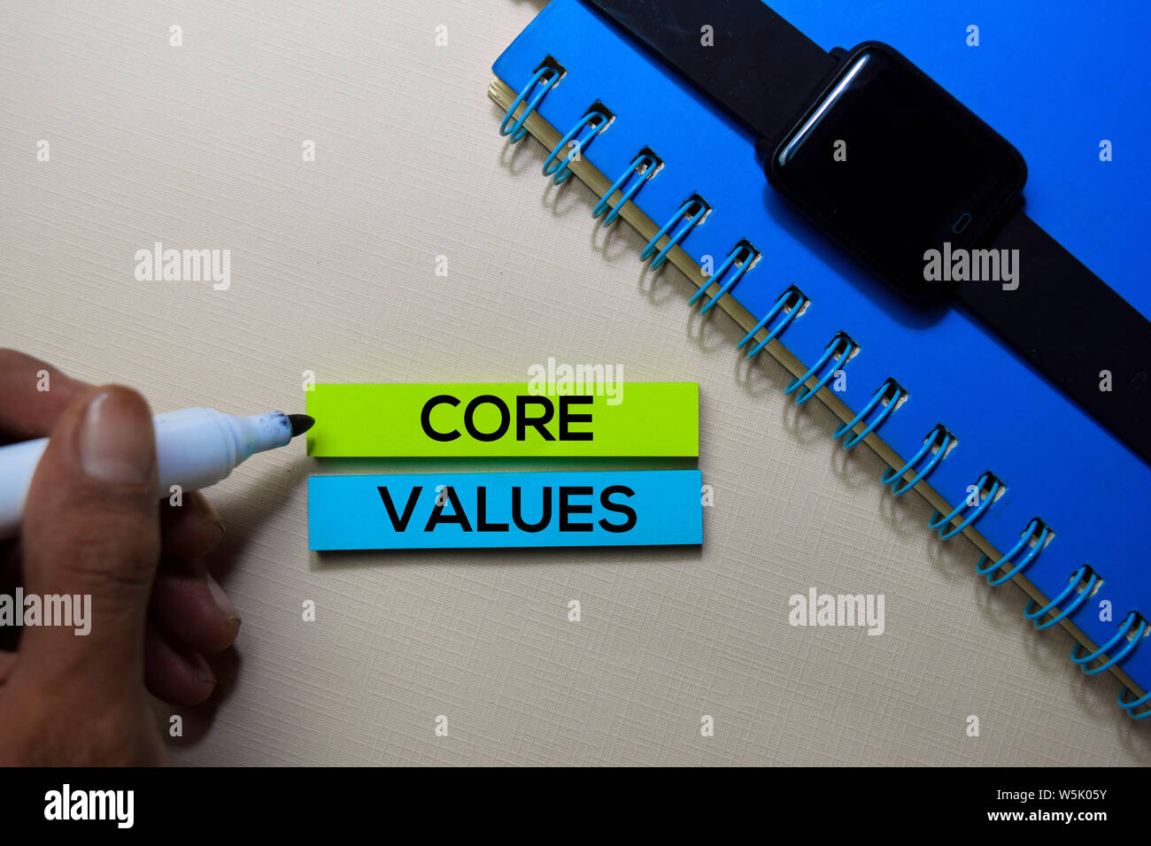 Core Values text on sticky notes isolated on office desk Stock Photo ...