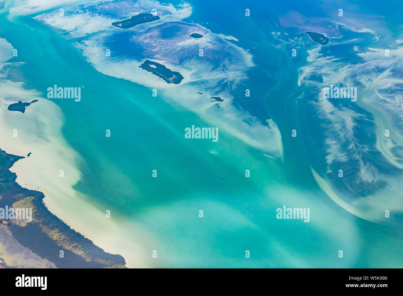 Cuba view from an airplane Stock Photo - Alamy
