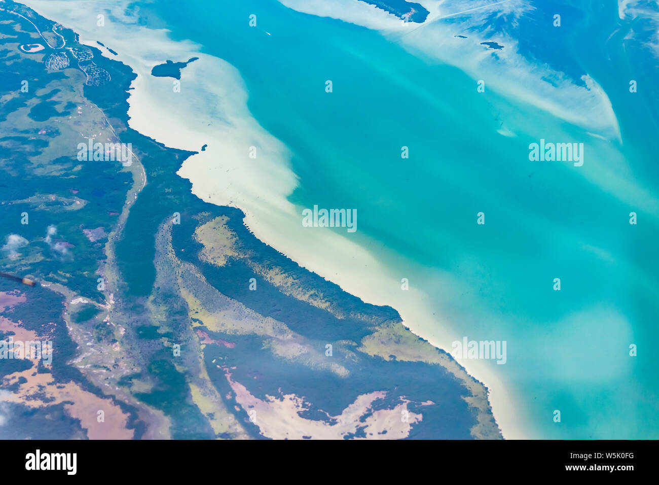 Cuba view from an airplane Stock Photo - Alamy