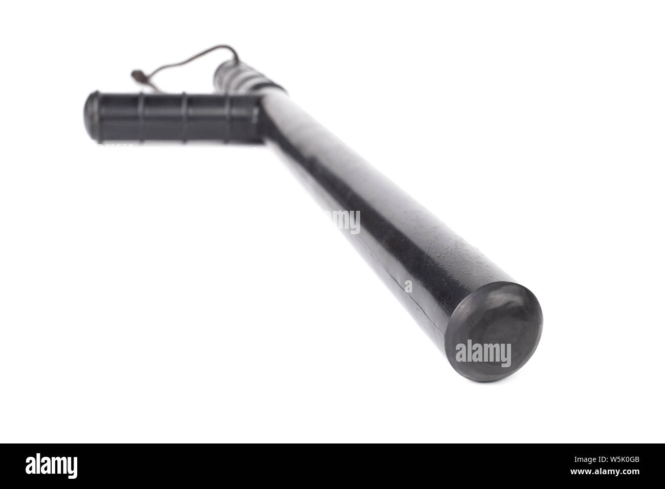 Black classic rubber police tonfa baton isolated on white background ...