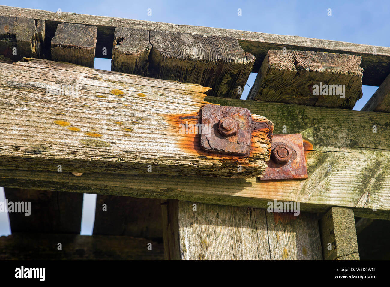 Wooden beams water damage hi-res stock photography and images - Alamy